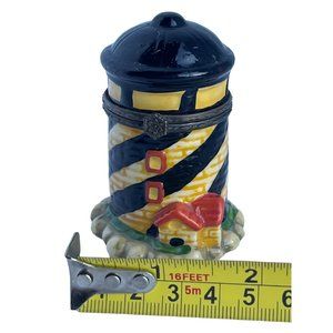 Accents | Lighthouse Trinket Box Hinged Lifesaver Ceramic 3 Inch ...